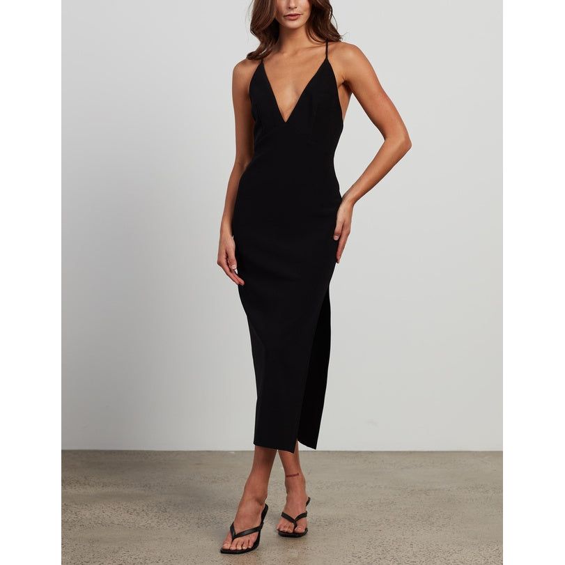 Black Maddison V Midi – The Curvy Rental Boutique