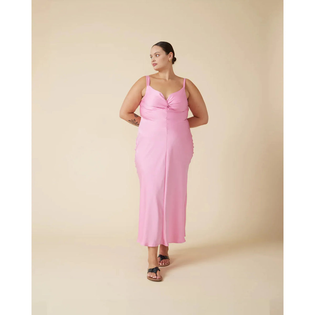 Candy Pink Maude Silk Slip - 16 – The Curvy Rental Boutique